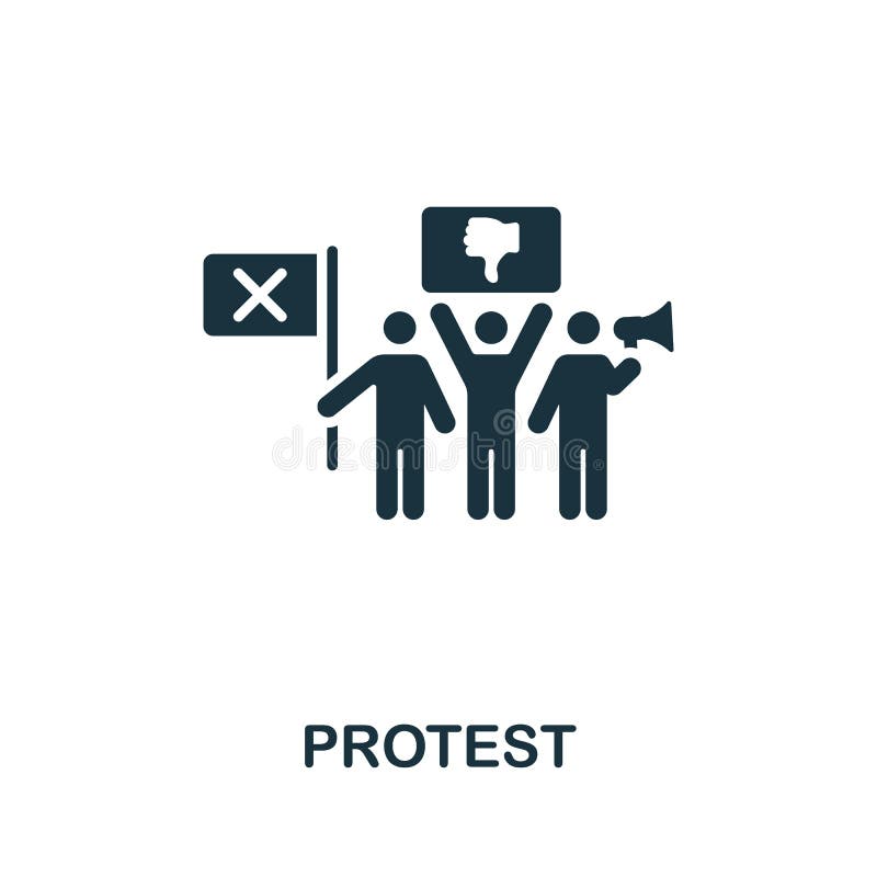 Protest Icon. Monochrome Simple Sign from Freedom Collection Stock ...
