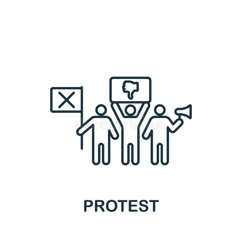 Protest Icon. Monochrome Simple Line Protest Icon for Templates, Web ...