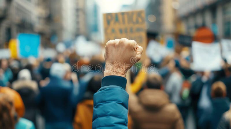 A Protest March Against Climate Change, with Diverse People Holding ...