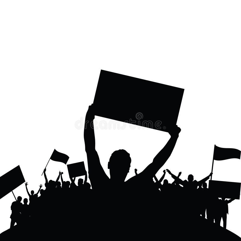 Protest Silhouette Stock Illustrations – 11,213 Protest Silhouette ...