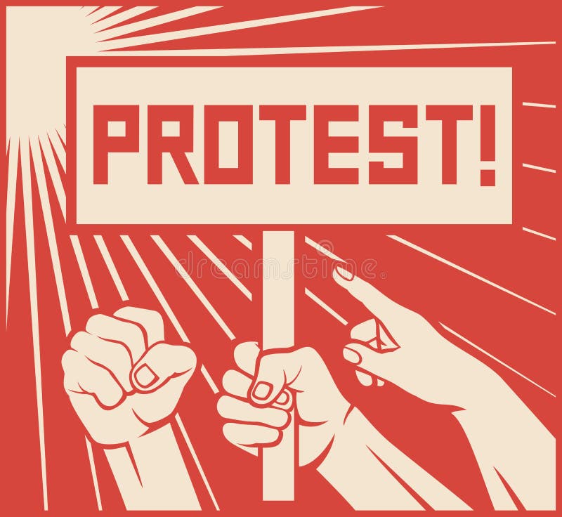 Protest Poster Design Vector Illustration Stock Vector - Illustration ...
