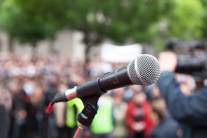 Protest. Public Demonstration. Stock Photo - Image of cameraman ...