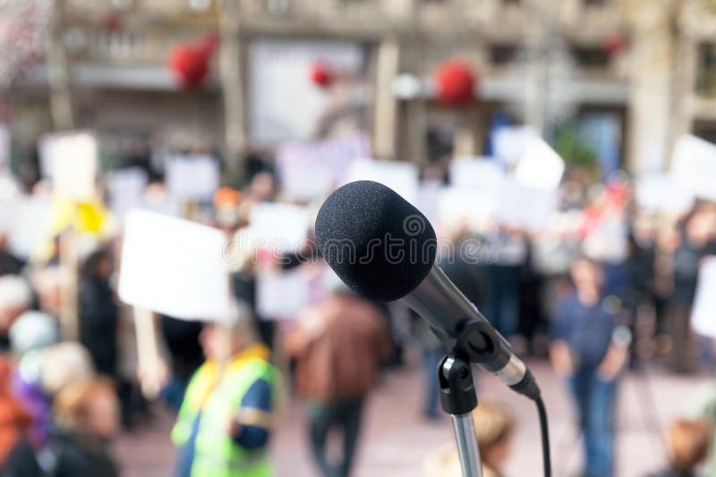 Protest. Public Demonstration. Stock Photo - Image of auditorium ...