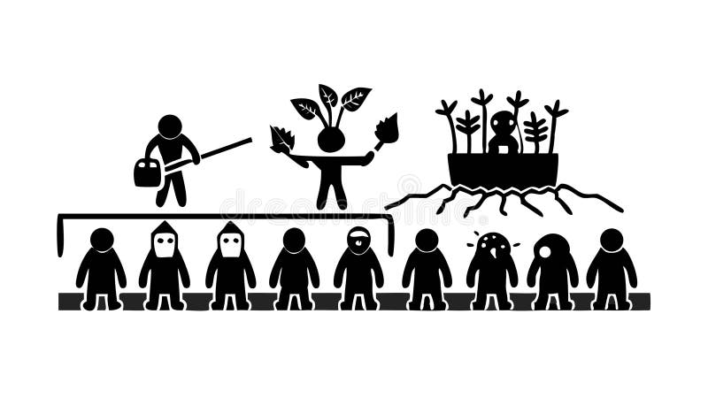 Protest Rally or Public Demonstration, Outline People, Vector Icon ...