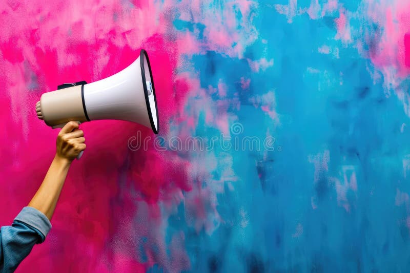 Protest Rally Speaker in Vibrant Colors. Stock Illustration ...