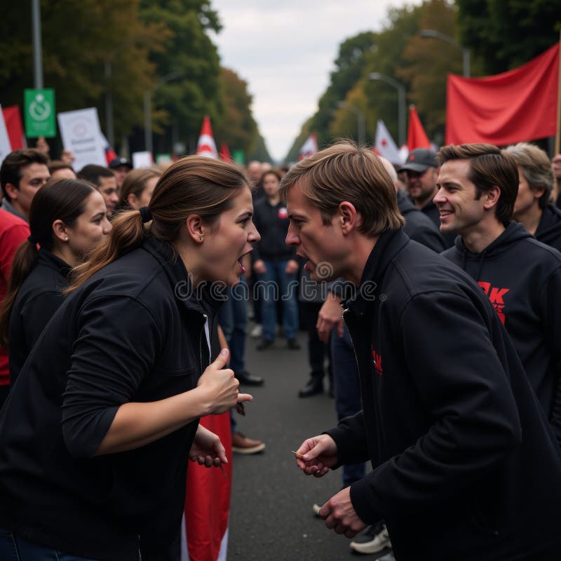 Protest Showcases Divided Society As Two Opposing Groups Clash with ...