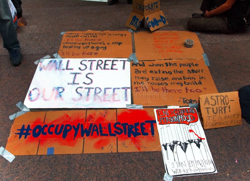 Occupy Wall St. Protest editorial stock photo. Image of exchange - 21267913