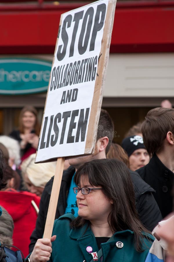 Protest at UK LibDem Conference; Listen! Editorial Image - Image of ...