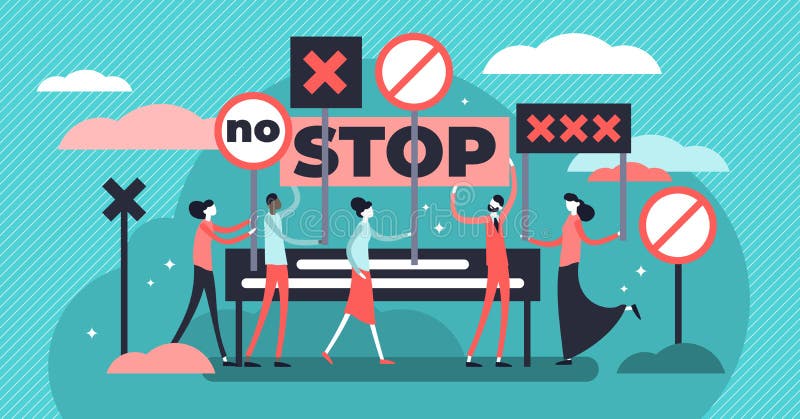 Protest Vector Illustration. Flat Tiny Demonstration Persons Crowd ...