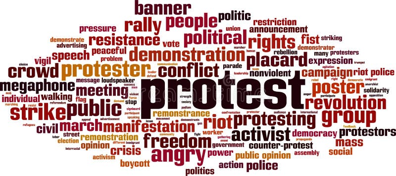 Protest word cloud stock vector. Illustration of individual - 197214823