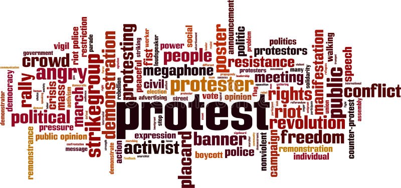 Protest word cloud stock vector. Illustration of protest - 292007834
