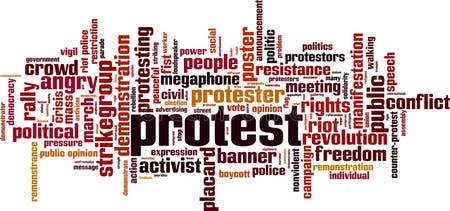 Protest word cloud stock vector. Illustration of protest - 292007834