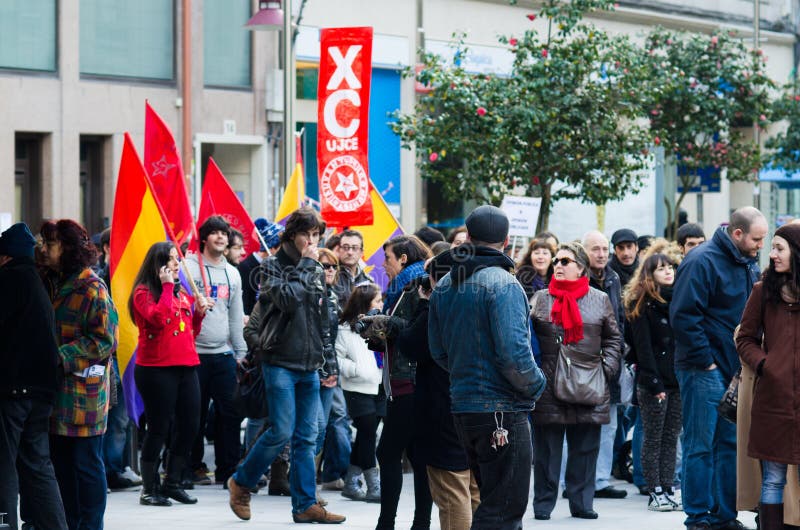 Protesta en España imagen de archivo editorial. Imagen de ciudad - 32768039