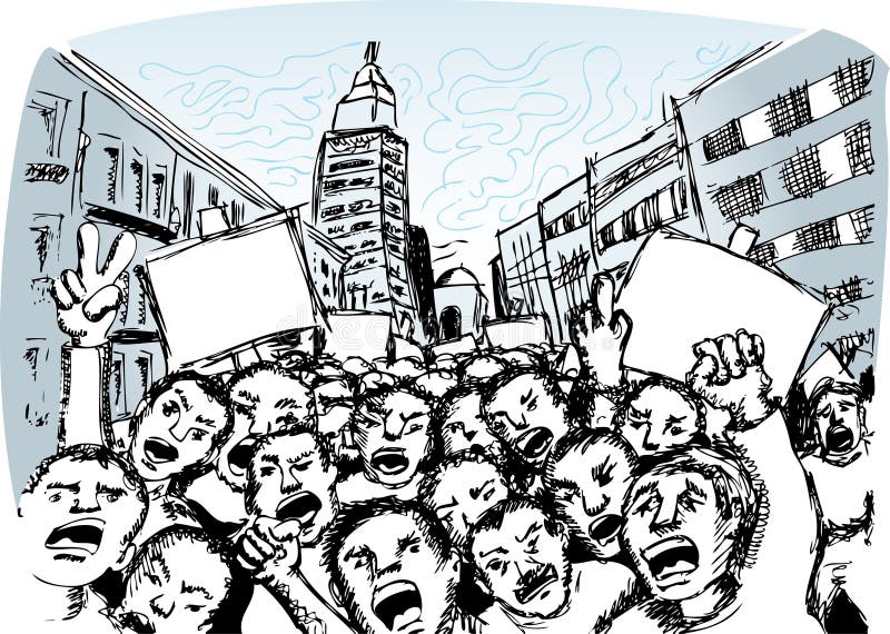 Protestadores ilustração do vetor. Ilustração de protesto - 26367808