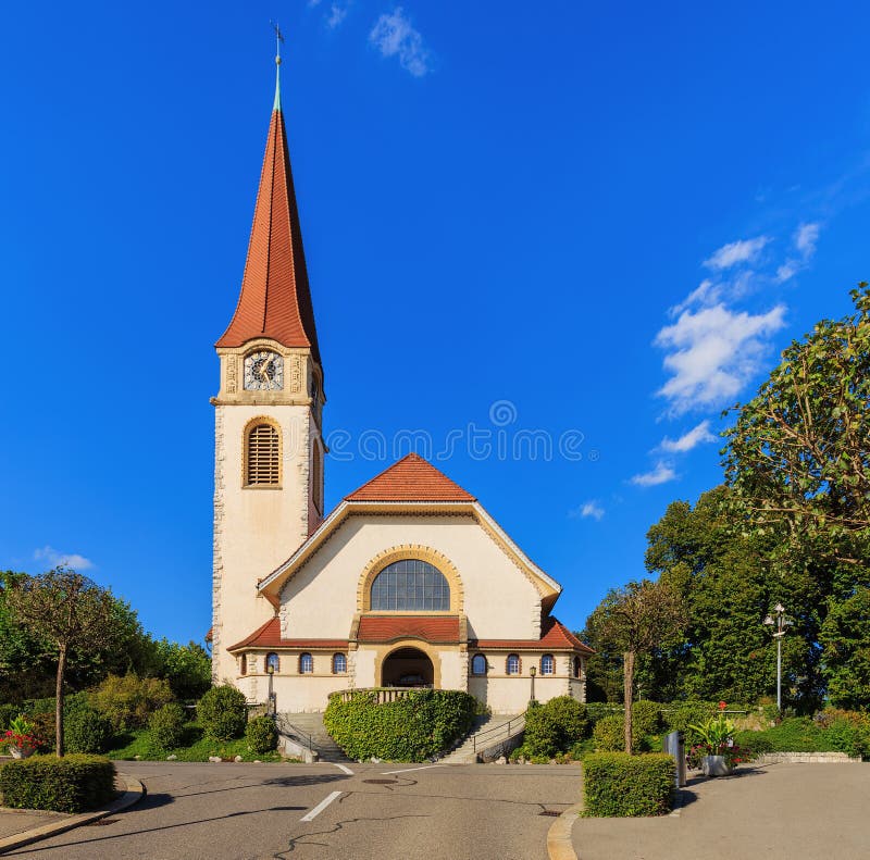 Protestantische Kirche in Wallisellen, Die Schweiz Stockbild - Bild von ...