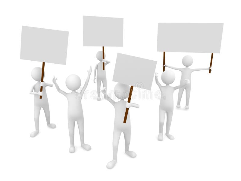 Stick Figure or Man on Strike Stock Vector - Illustration of demand ...