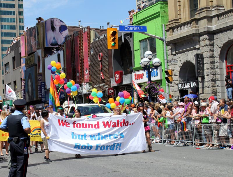 Protester Against Mayor at Pride Parade in Toronto Editorial ...