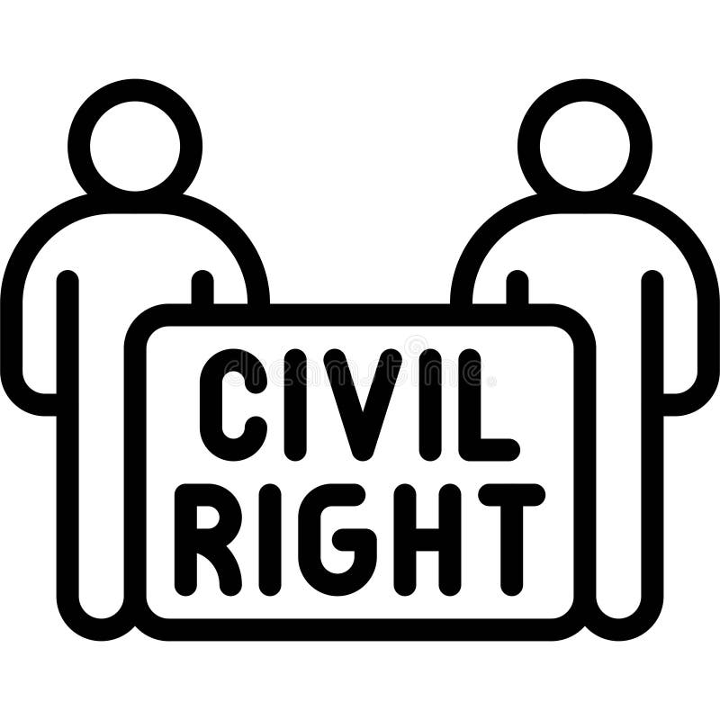 Protester with Civil Right Sign Icon, Protest Related Vector Stock ...