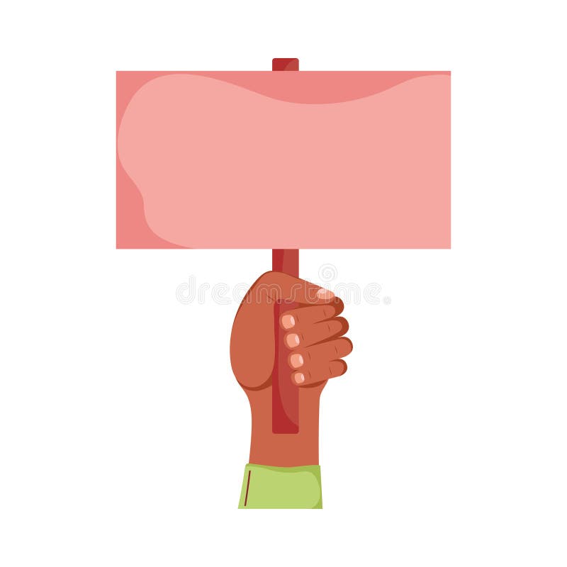 Protester hand with banner stock vector. Illustration of isolated ...