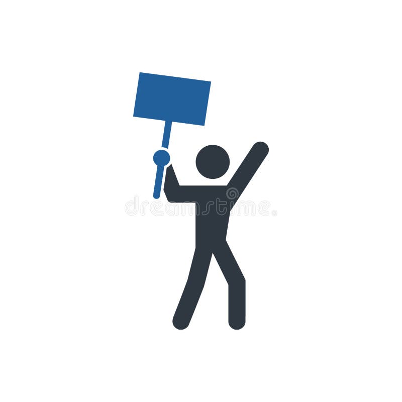 Protester Holding Board Icon Stock Vector - Illustration of icon ...