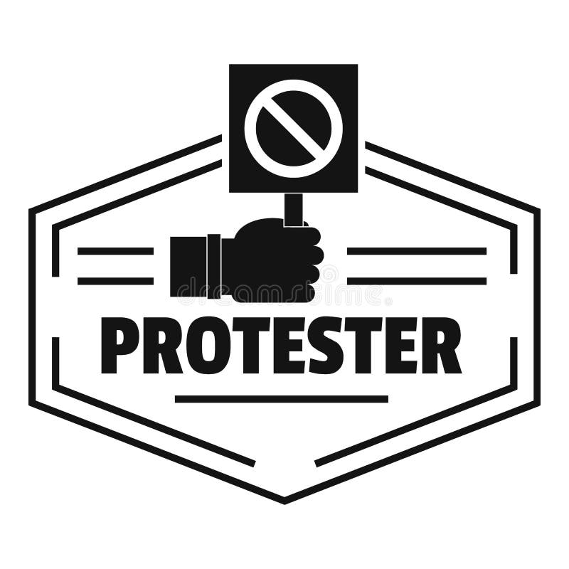 Protester Logo, Simple Black Style Stock Vector - Illustration of hand ...