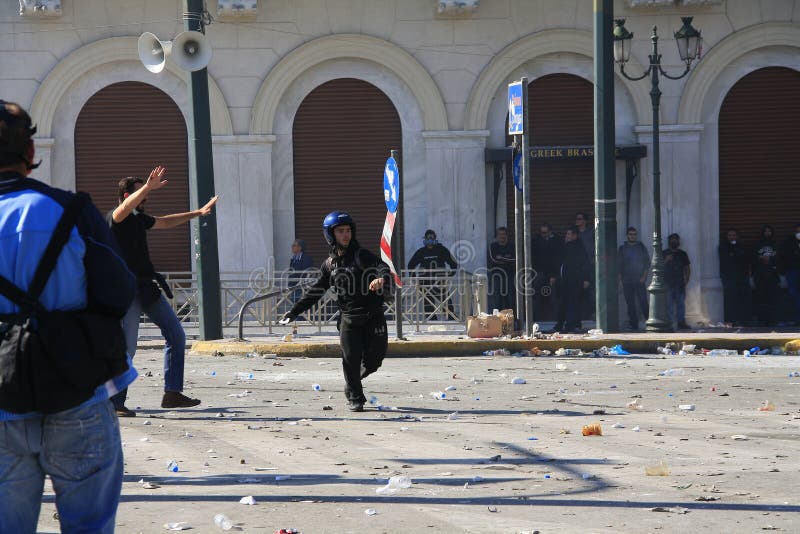 Protester Ready To Throw Rock Editorial Image - Image of protests ...