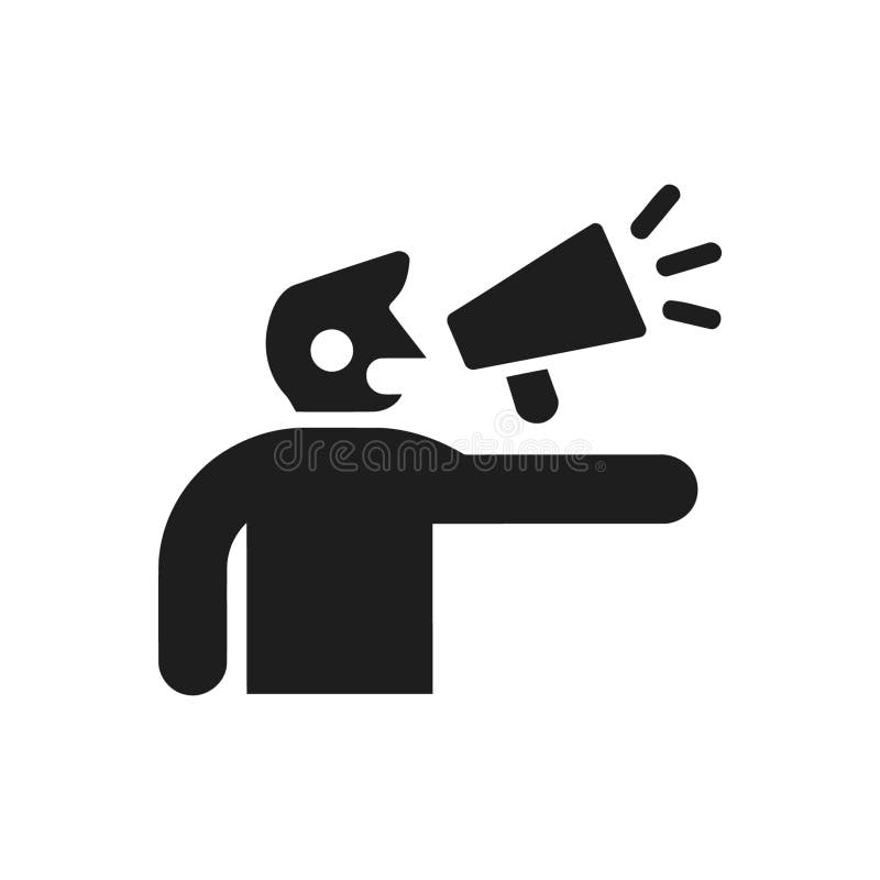 Protester Shouting Megaphone Icon Stock Vector - Illustration of vector ...