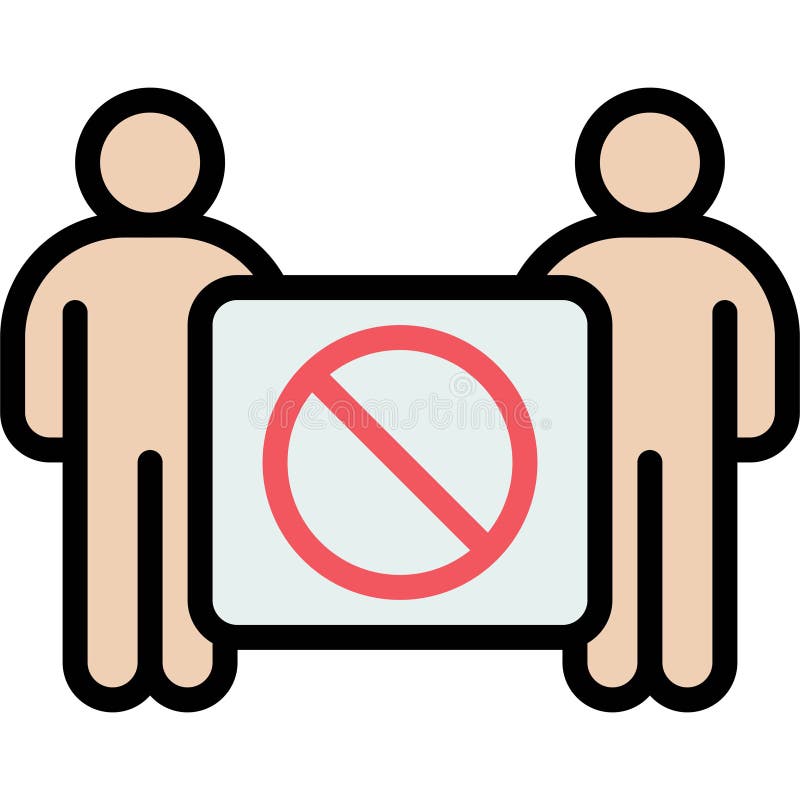 Protester with Stop Sign Icon, Protest Related Vector Stock Vector ...