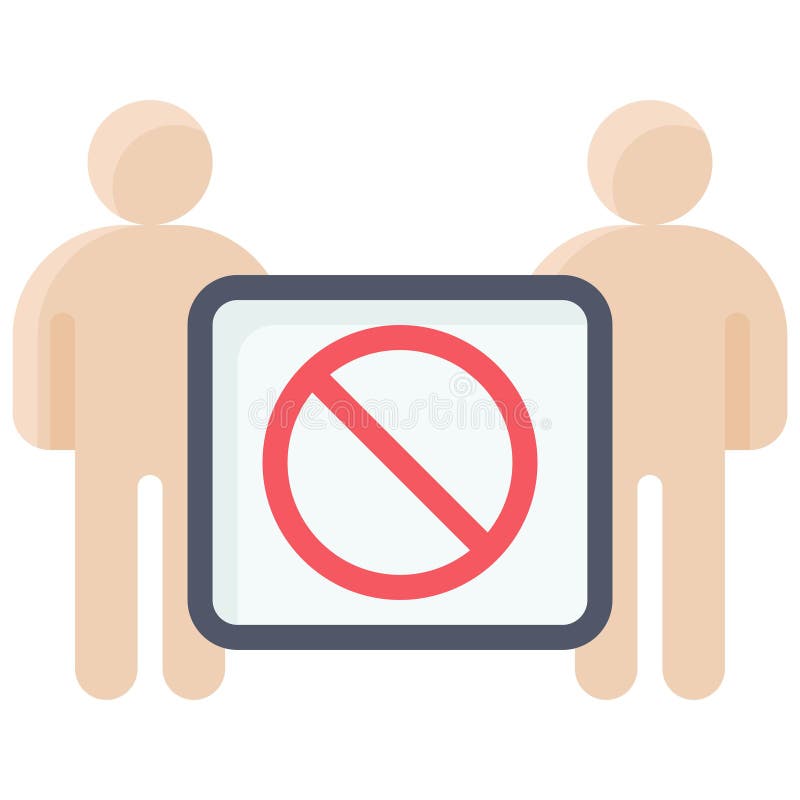 Protester with Stop Sign Icon, Protest Related Vector Stock Vector ...