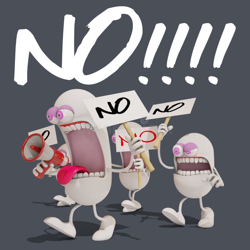 Protesters claiming `no` stock illustration. Illustration of conflict ...