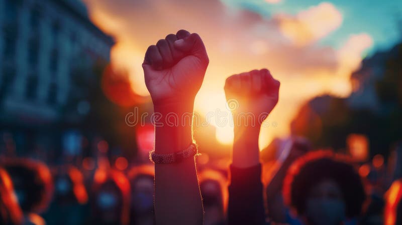 Protesters Demanding Change and Equality in the Sun, Displaying ...