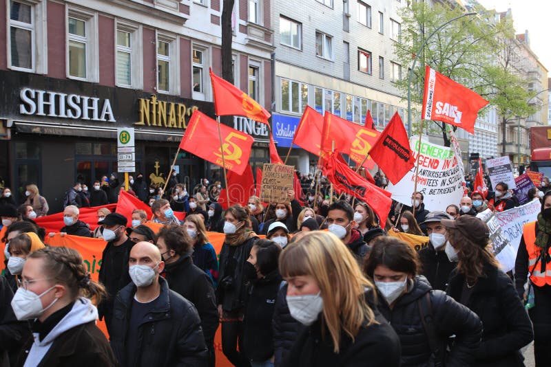 Protesters in Berlin editorial photography. Image of demonstration ...
