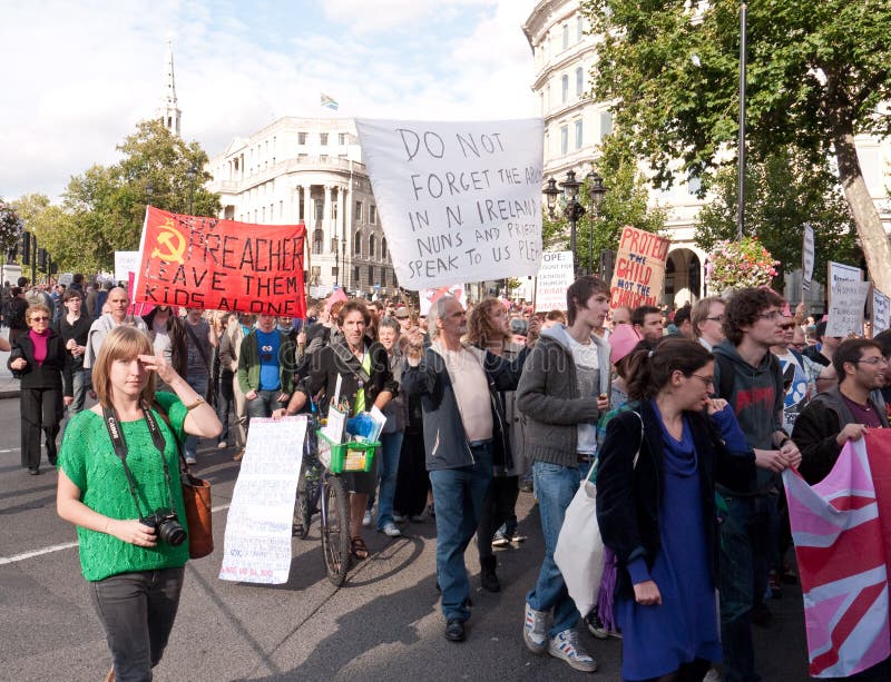 Protesters March Against the Pope S Visit London Editorial Image ...