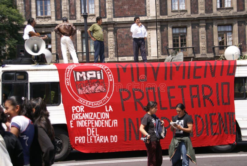 Protesters with red flags editorial stock image. Image of banner - 9828914