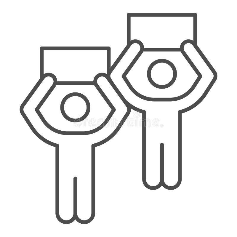 Protesters Thin Line Icon. Strike Vector Illustration Isolated on White ...