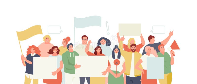 Protesting Group of People Vector Stock Vector - Illustration of ...