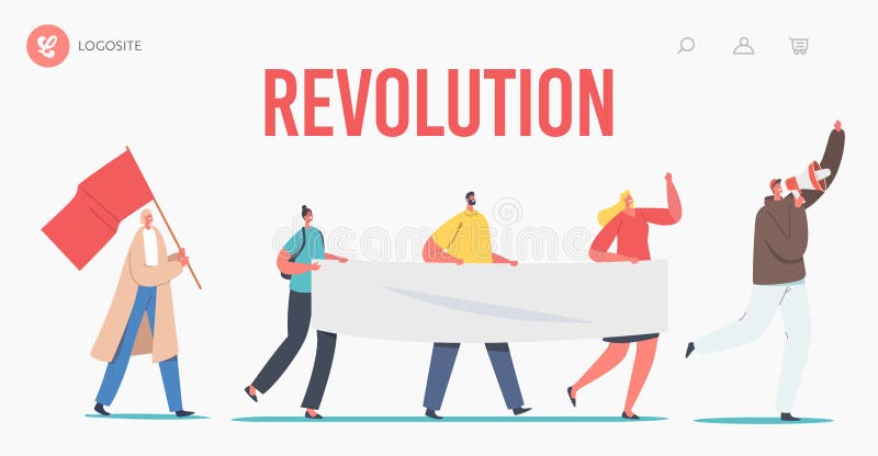 Protesting People with Placards and Signboard on Revolution Strike or ...