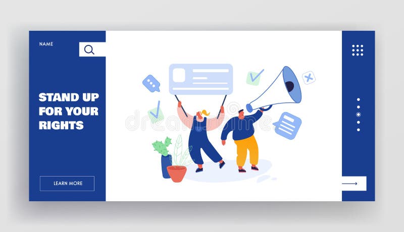 Protesting People with Placards on Strike or Demonstration, Banners and ...