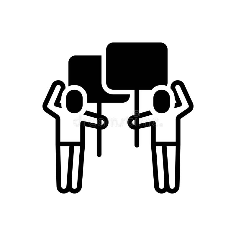 Black Solid Icon for Protestor, Protest and Revolution Stock Vector ...