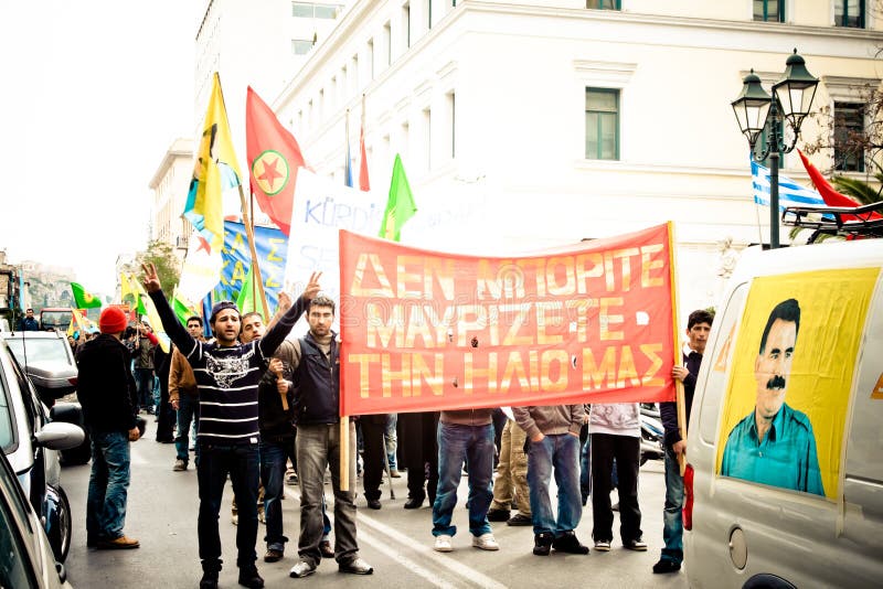Protestors in Downtown Athens Editorial Stock Photo - Image of freedom ...