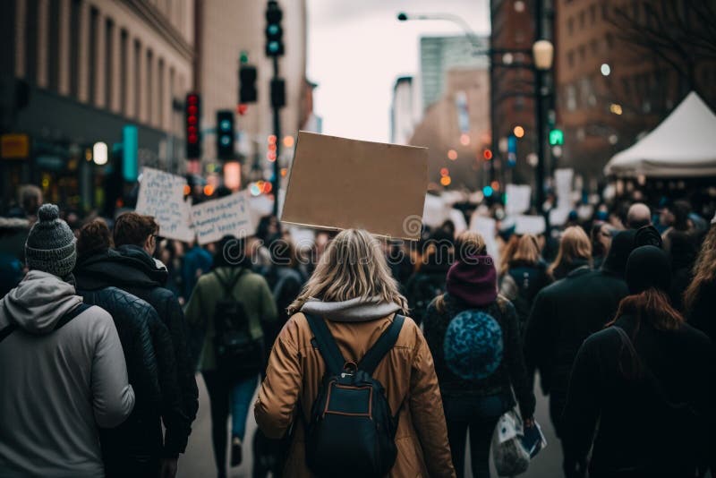 Protestors Take To the Streets: Crowd Holding Signs in Support of ...