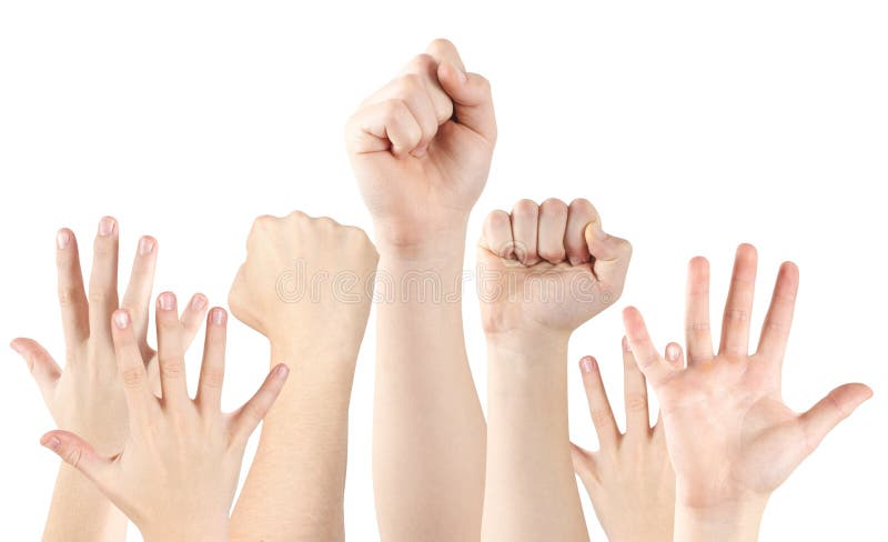 Human hands raised up stock photo. Image of isolated - 24856594