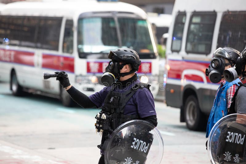 20th August Protests in Kowloon after CHRF March Banned Editorial Stock ...