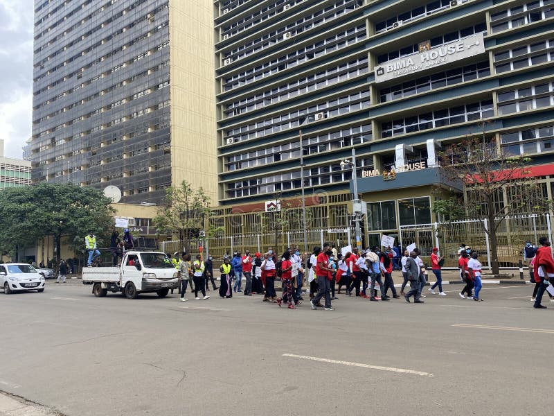 Protests in Nairobi Streets Harambee Avenue Editorial Photo - Image of ...