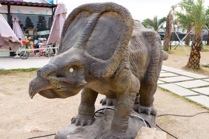 Protoceratops Model in the Outdoor in Day Time Stock Photo - Image of ...