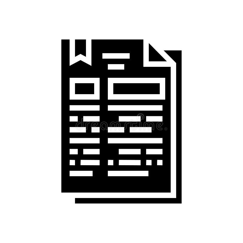 Protocol Document Glyph Pictogramvectorillustratie Vector Illustratie ...