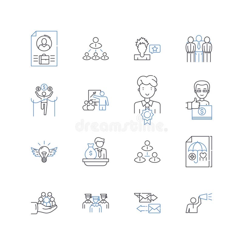 Protocol System Line Icons Collection Interface Encryption Transmission Authentication