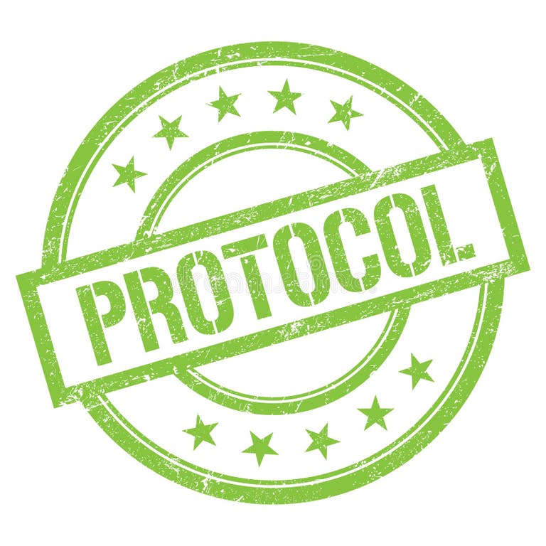 PROTOCOL Text Written on Green Vintage Stamp Stock Illustration ...