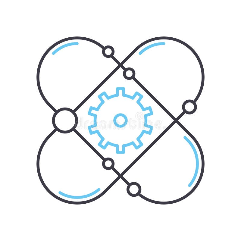 Proton Line Icon, Outline Symbol, Vector Illustration, Concept Sign ...