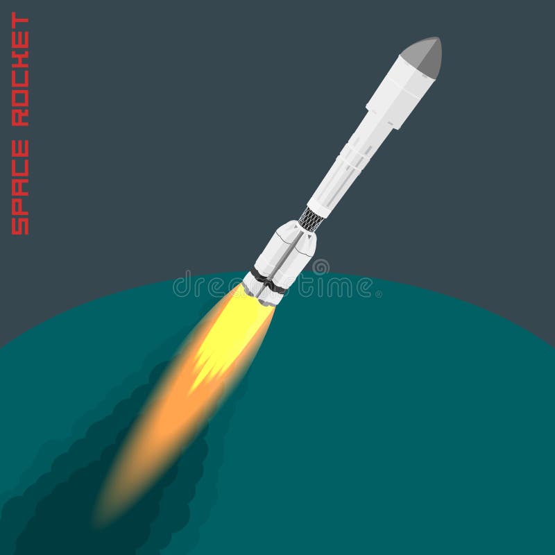 Proton space rocket stock vector. Illustration of industrial - 61573932